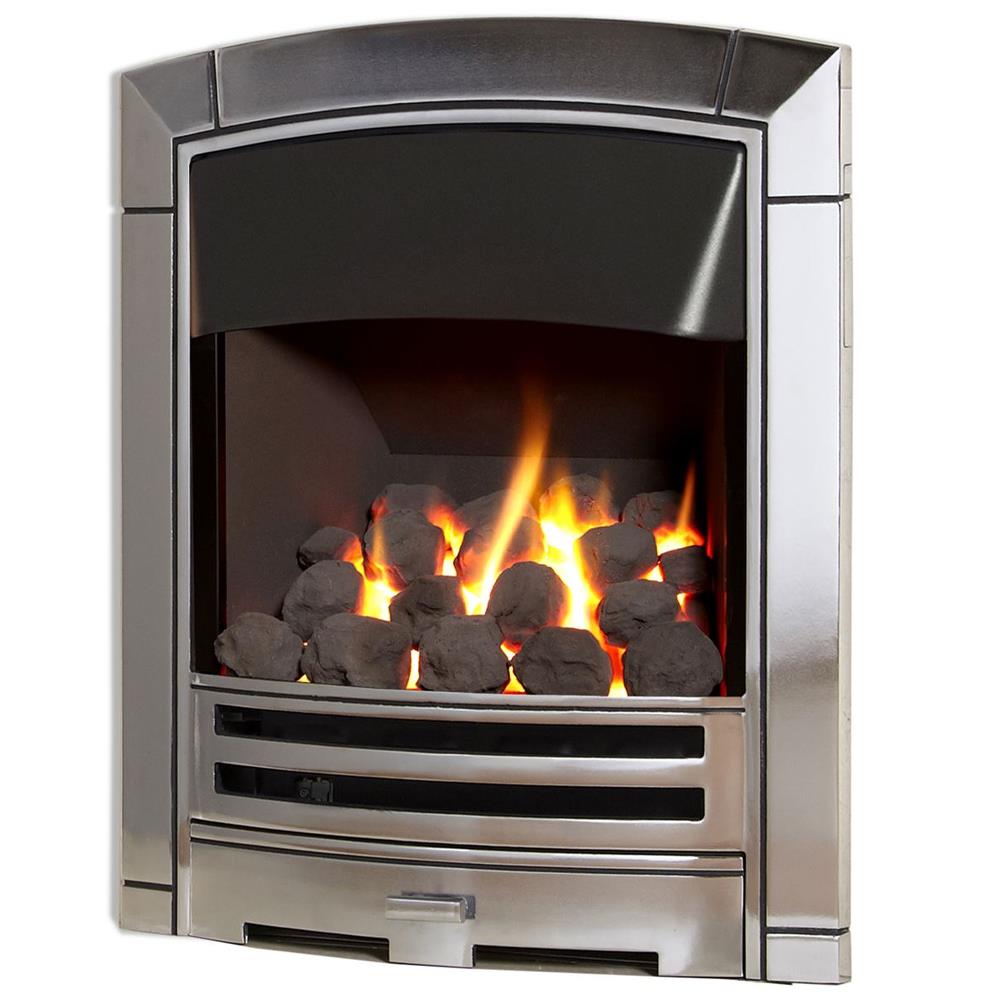 Flavel Decadence Plus RC Chrome Gas Fire Remote Control Fire