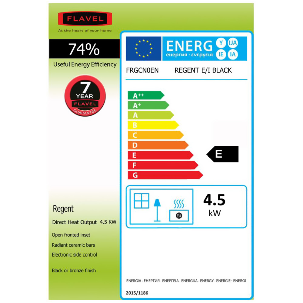 Flavel Regent Gas Fire Black Radiant Gas Fire FRGCN0EN