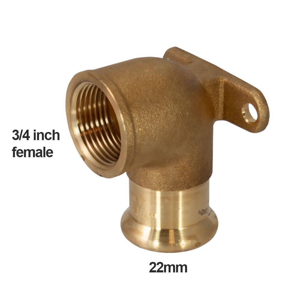 PEGASUS Press Fit Wallplate Elbow 22mm x 3/4