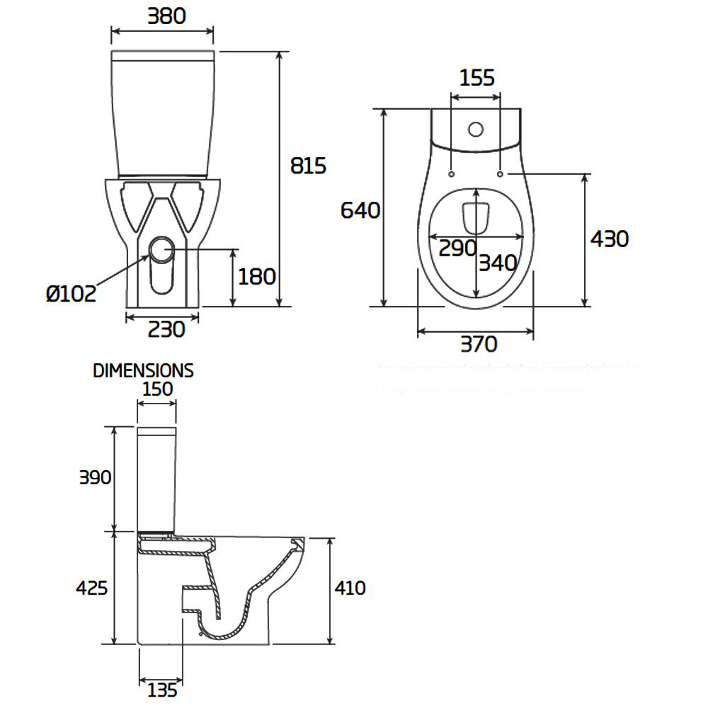 Roper Rhodes Coast Close Coupled Open Back Toilet - SNH Tradecentre