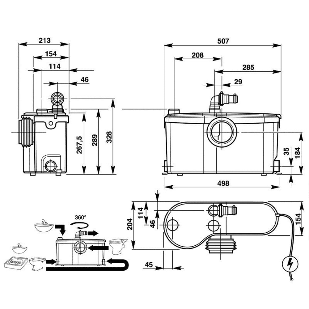 Sanibest Pro Pump 1053 - SNH An Approved Saniflo Stockist - Best Prices