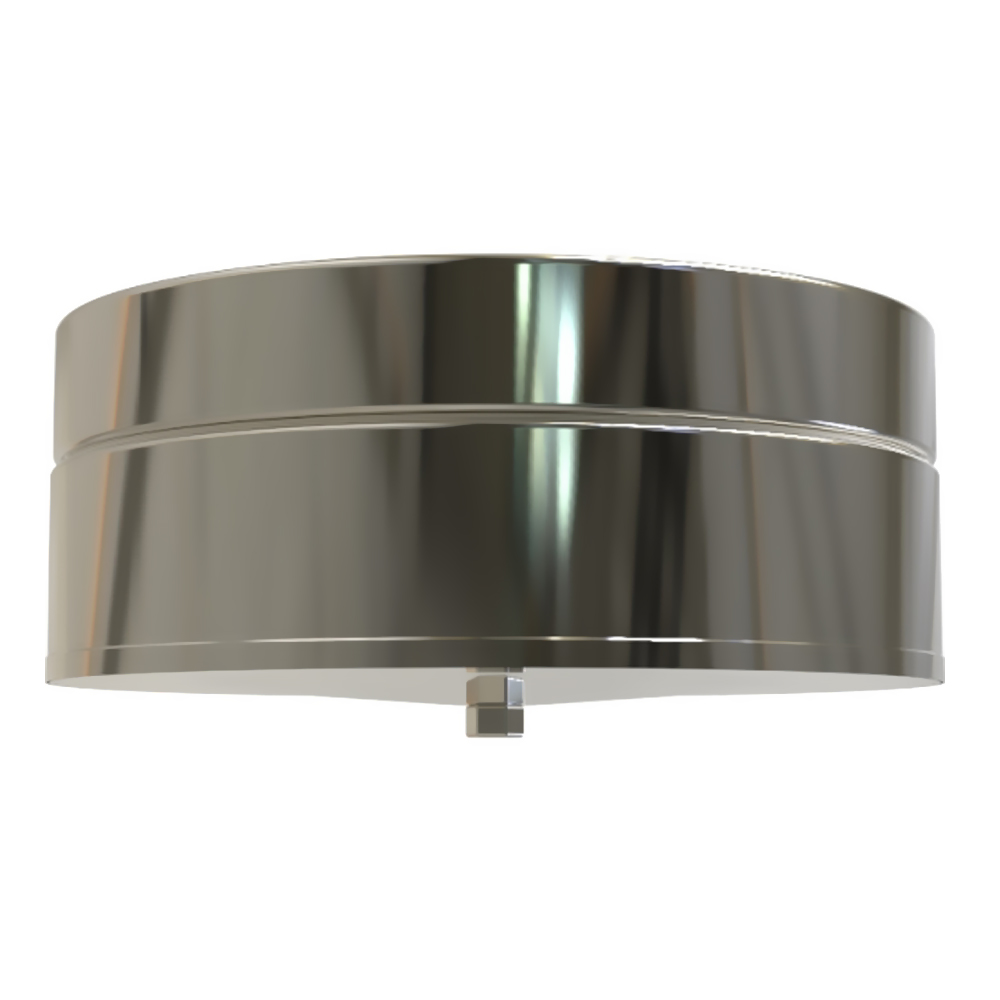 TWPro 125mm Twin Wall Insulated Tee Cap With Drain Stainless Steel