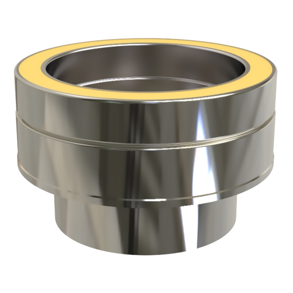 TWPro Twin Wall Insulated Flat Adaptor 150mm Stainless Steel