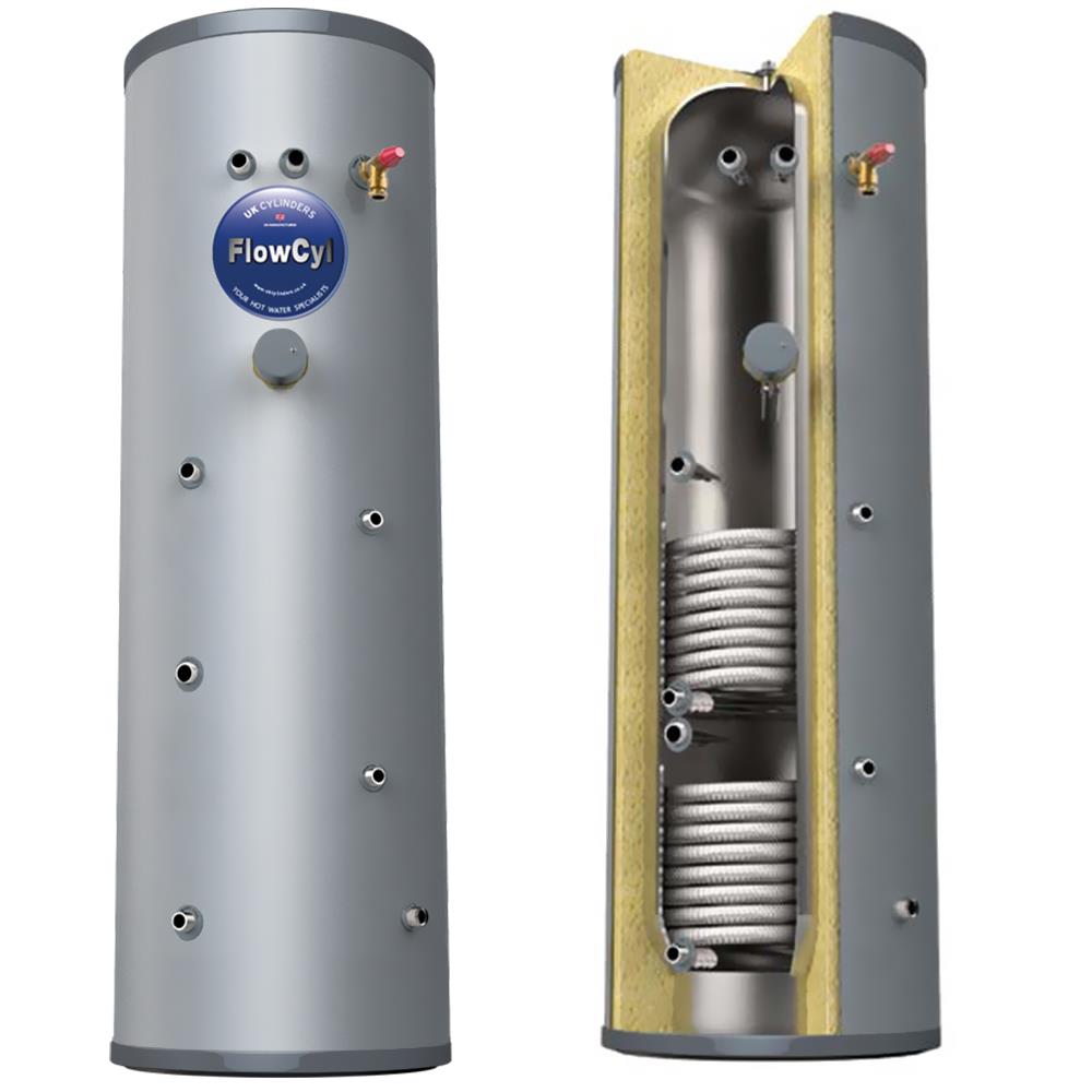 UK Cylinders FlowCyl Solar Slimline Twin Coil Unvented 170L