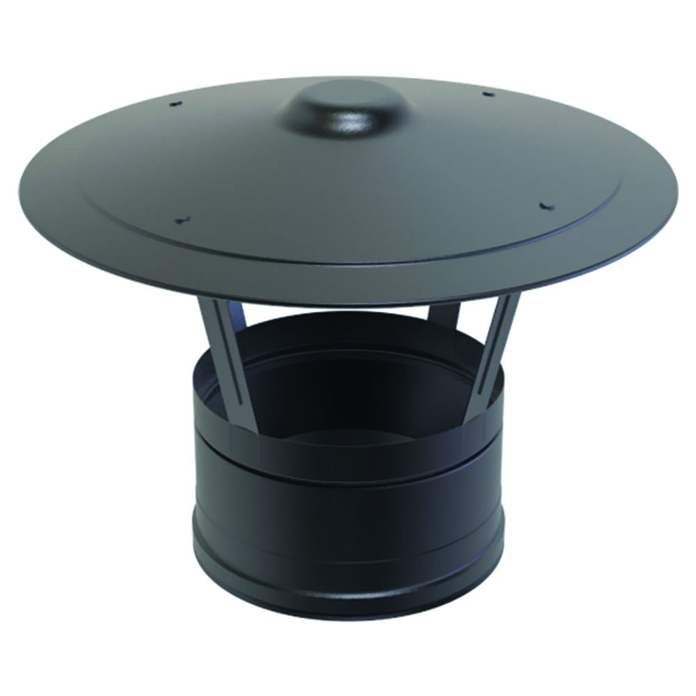 Rain Cap Black 125mm Convesa - SNH