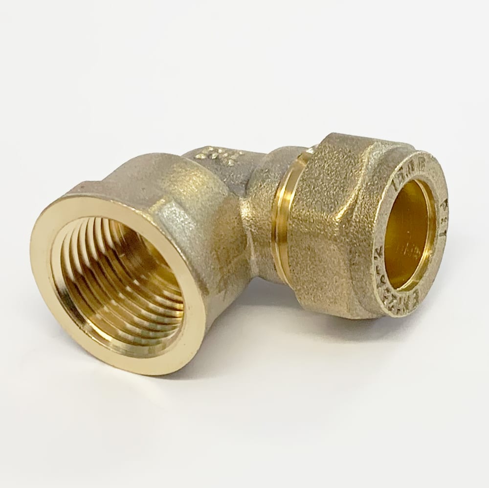 15mm x 1/2" Female Iron Bent Compression WRAS Approved - SNH