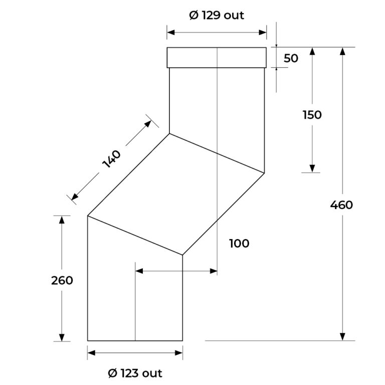125mm Vitreous Enamel Adjustable Stove Offset Pipe