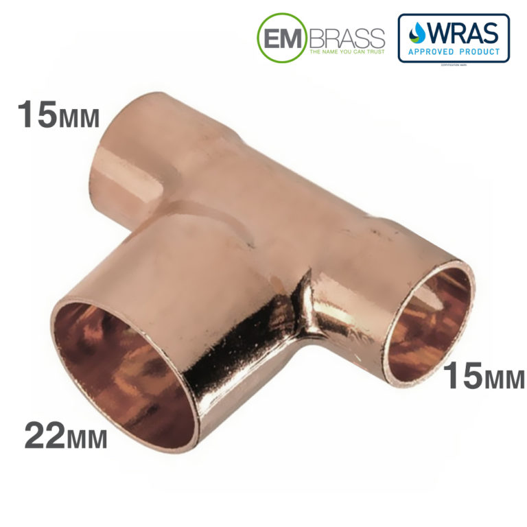Reducing Tee 15x15x22mm End Feed