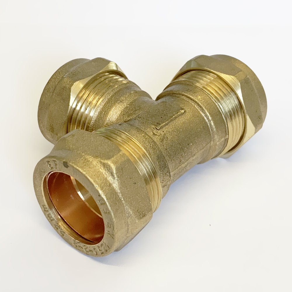 22mm Equal Tee Compression WRAS Approved - SNH