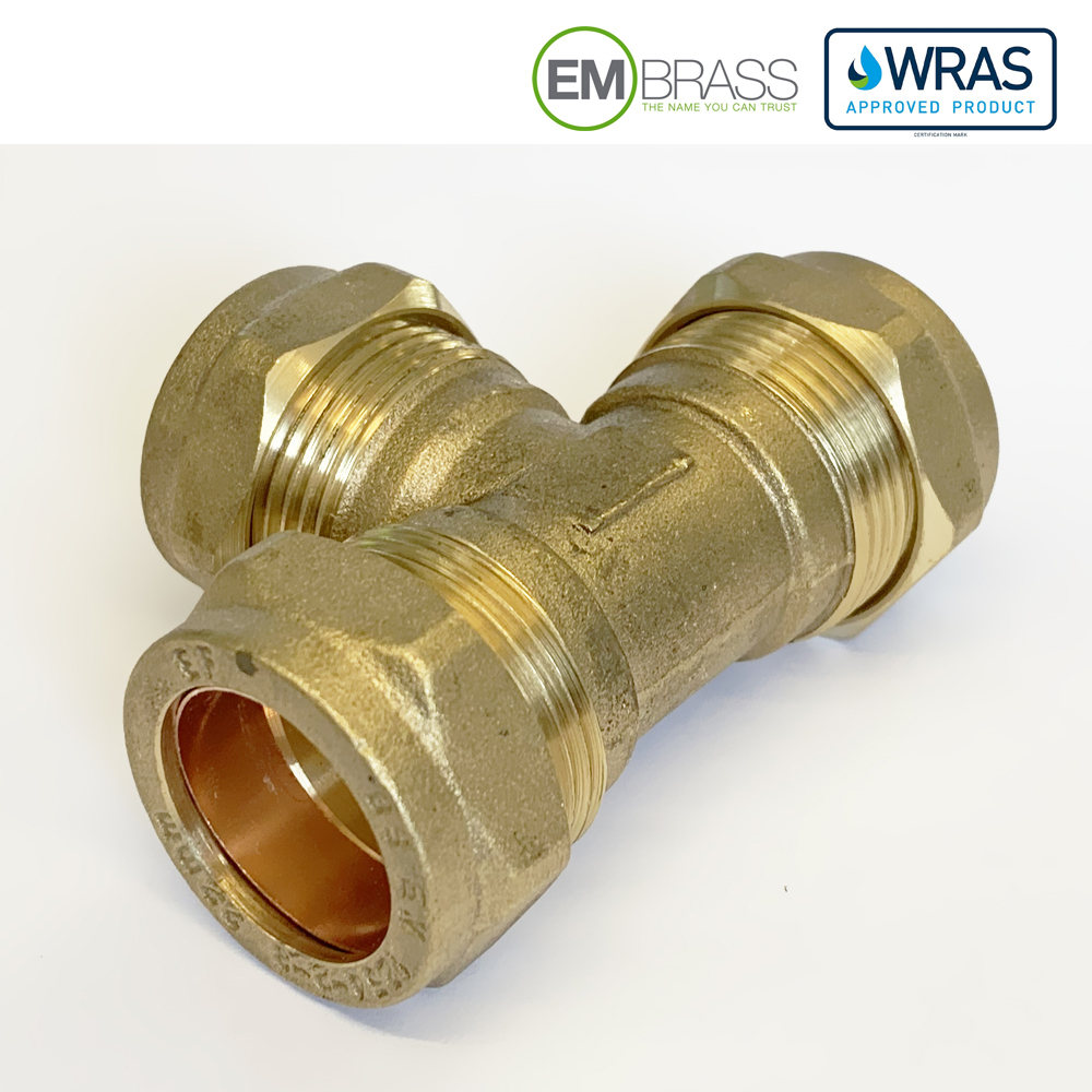 22mm Equal Tee Compression WRAS Approved - SNH