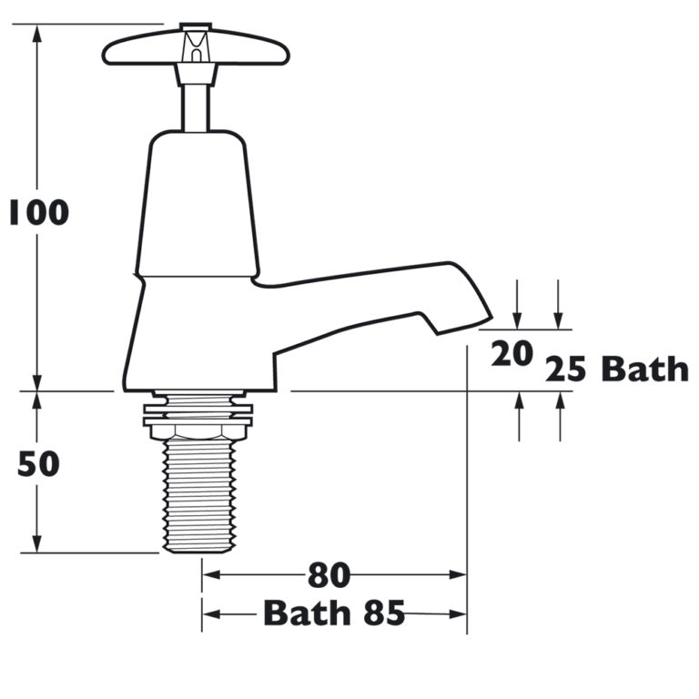 Deva 181X Commercial Cross Handle Basin Taps - SNH Tradecentre