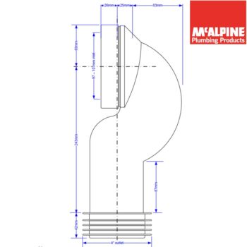 McAlpine 90 Degree Space Saving Pan Connector WC-CONQ