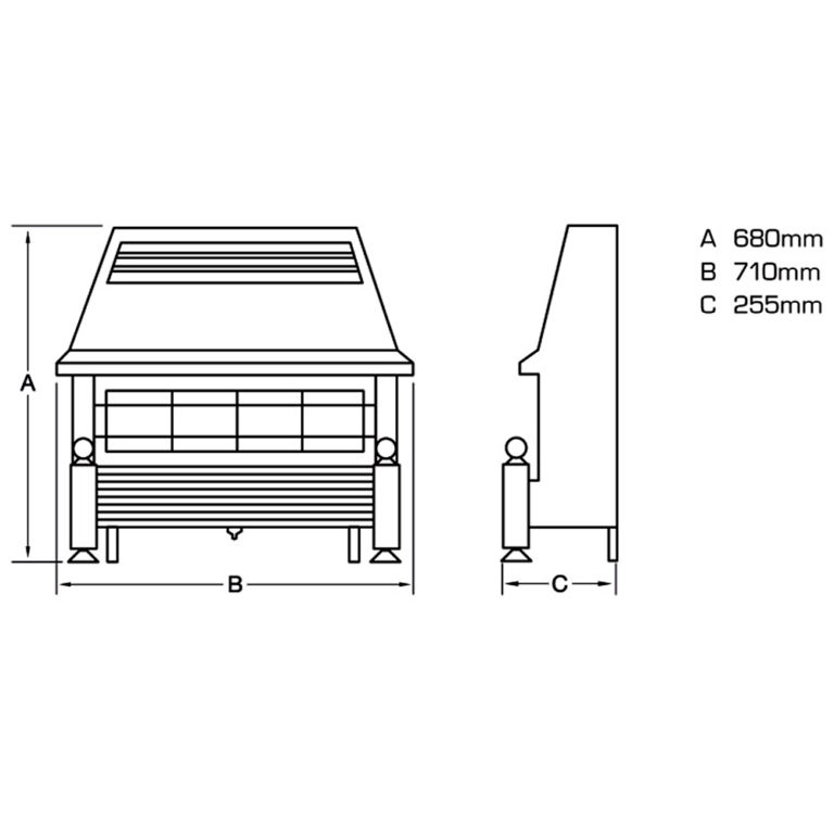 Flavel Regent Gas Fire Black Radiant Gas Fire FRGCN0EN